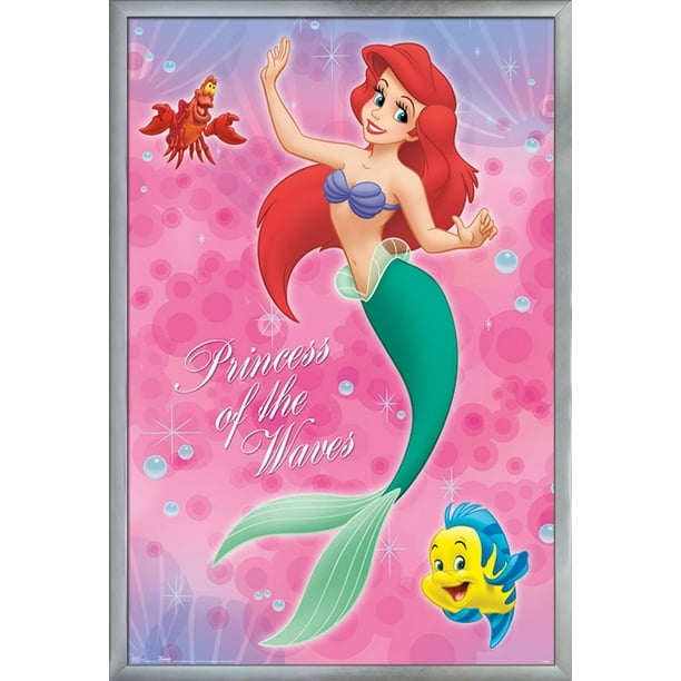 Disney The Little Mermaid - Group Wall Poster, 22.375" x 34", Framed ...