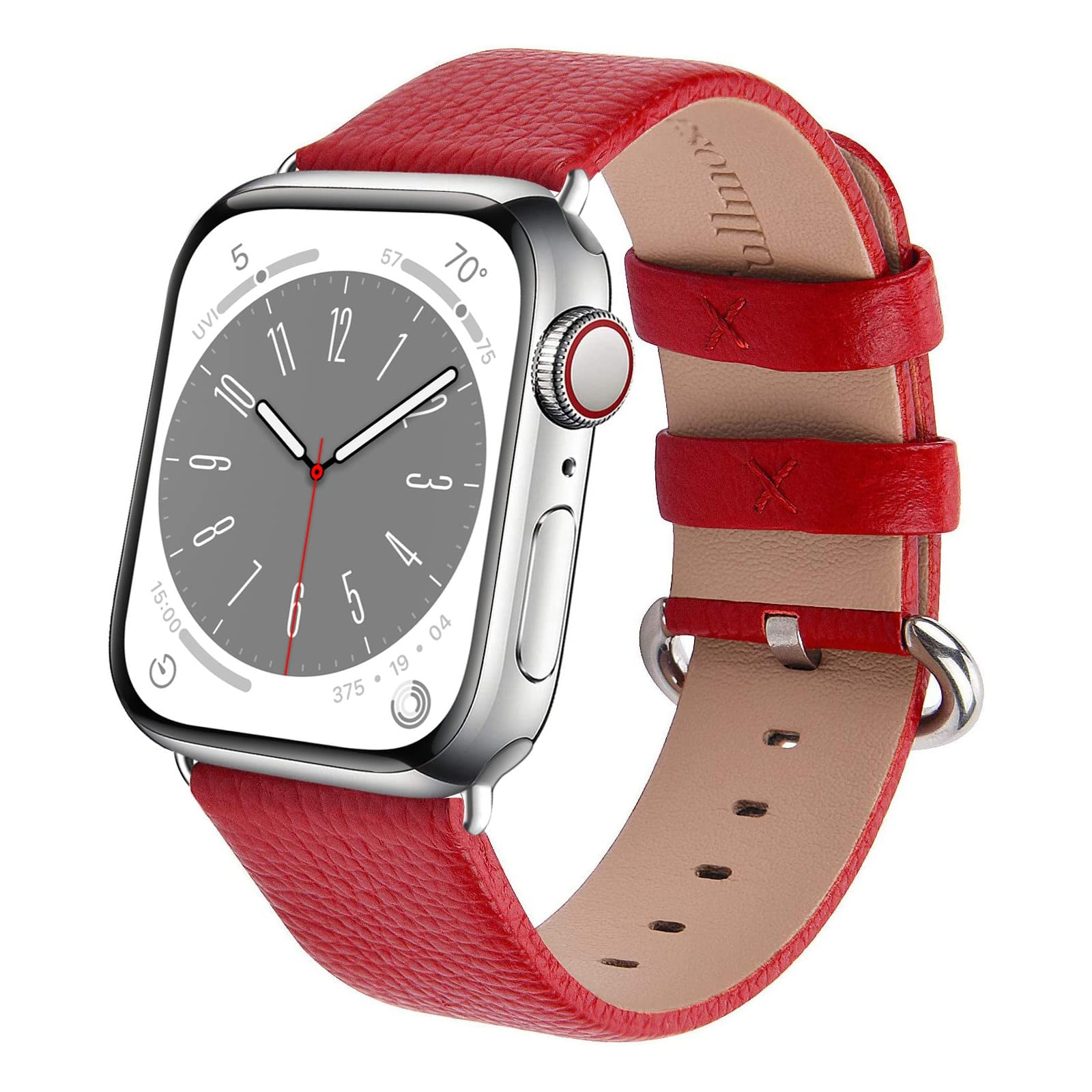 Watch Band Compatible with Red Apple Watch Leather Band 41mm 40mm 38mm ...