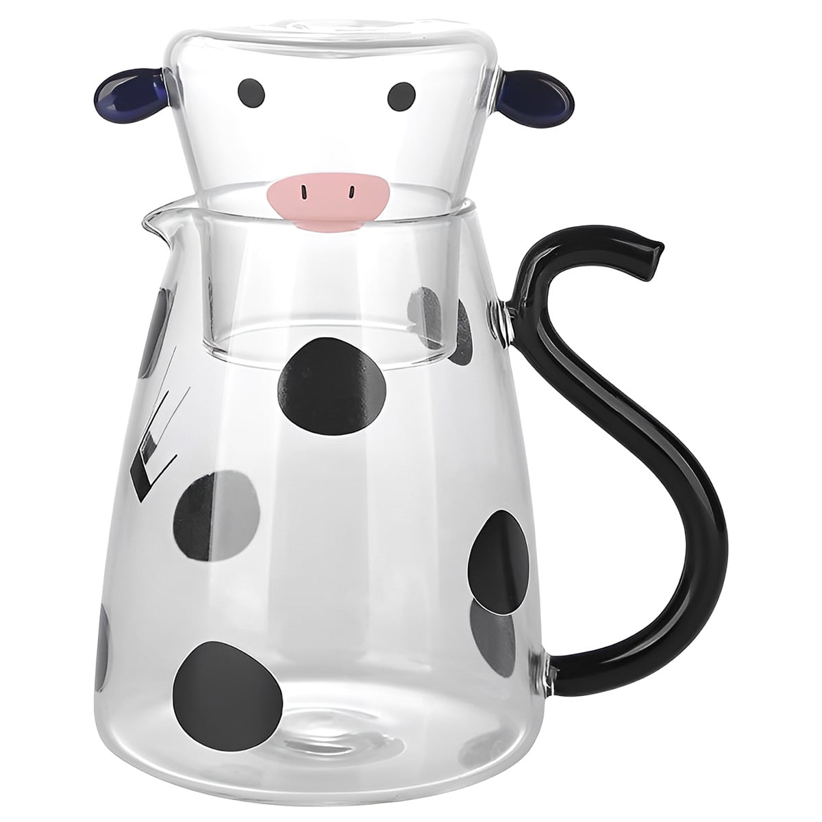 Evjurcn Cow Glass Water Pitcher Glass Pitcher with Glass Cup 500ml ...