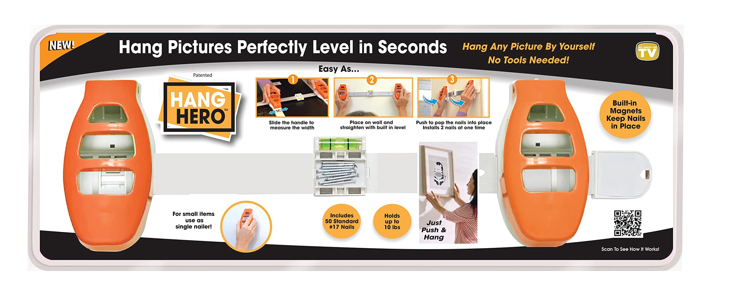 Colgador de fotos Spark Innovators Hang Hero Level y doble clavo ...