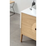 "Colmar 36"" Whitewash Oak Freestanding Bathroom Vanity with Vessel Top ...