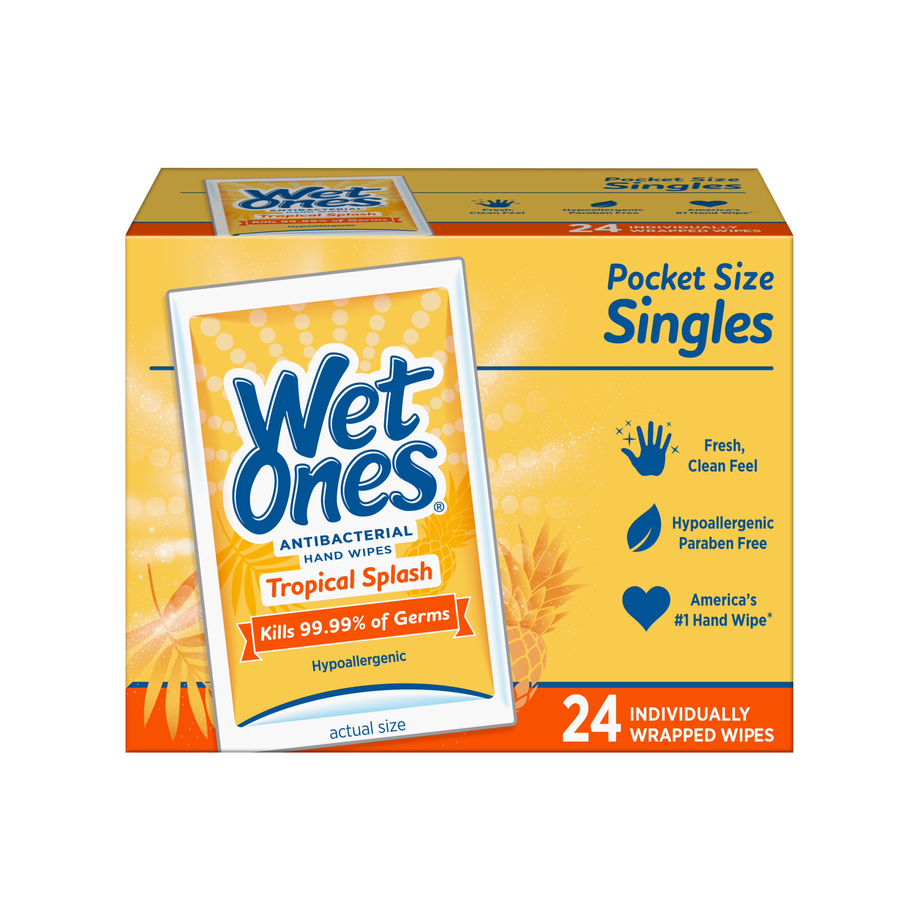 Wet Ones Antibacterial Hand Wipes Singles Tropical Splash 24 Ct Wet Ones Antibacterial Hand Wipes Singles Tropical Splash 24 Ct