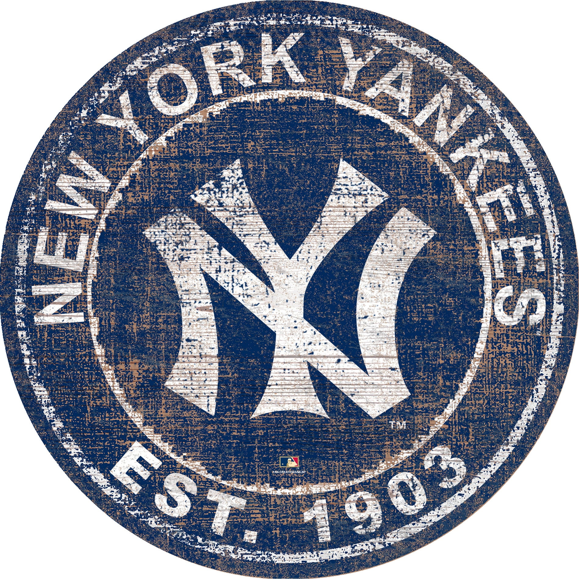 New York Yankees 24'' Round Heritage Logo Sign - Walmart.com