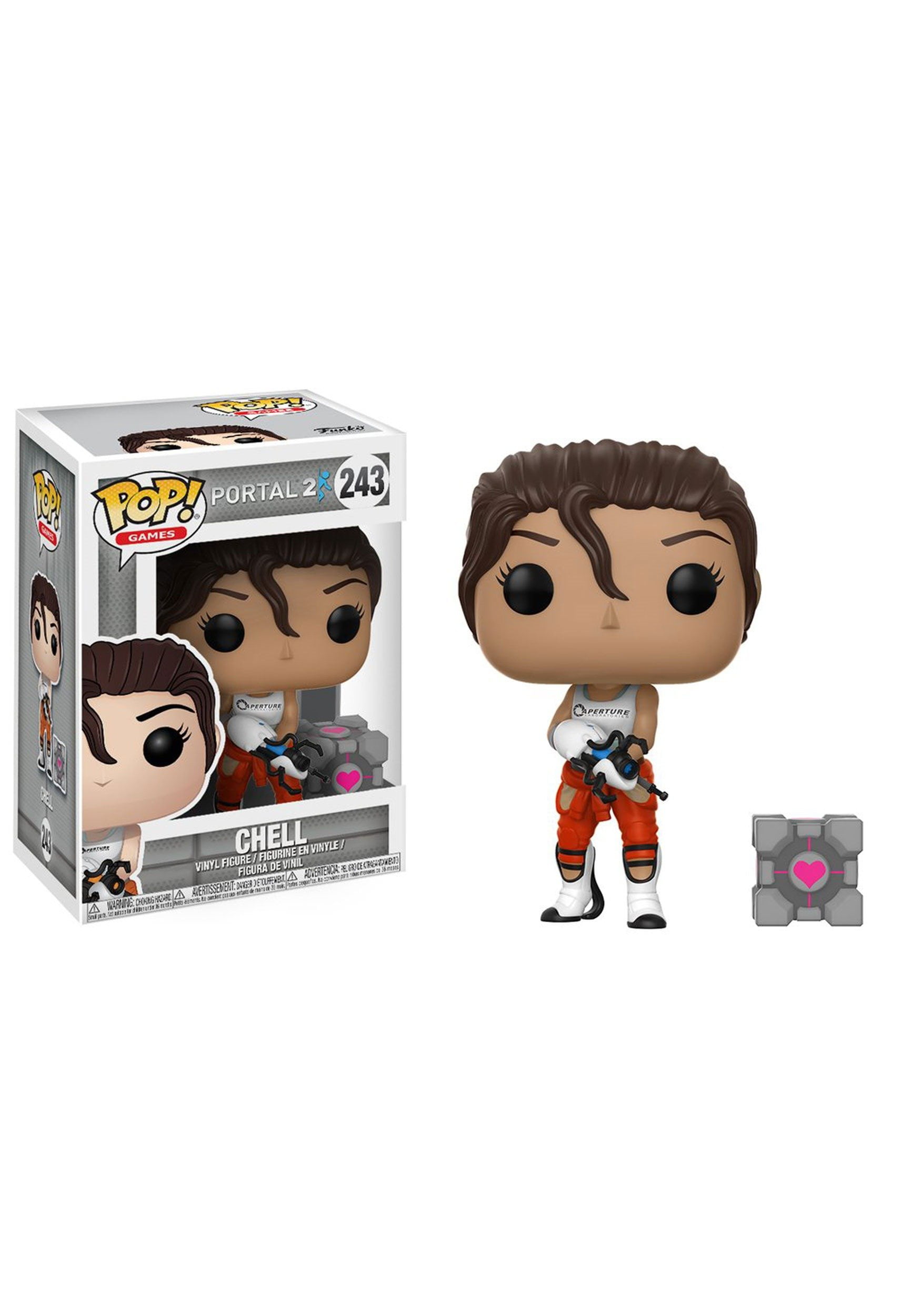Figura de vinilo coleccionable Funko POP Games Chell con Portal Gun ...
