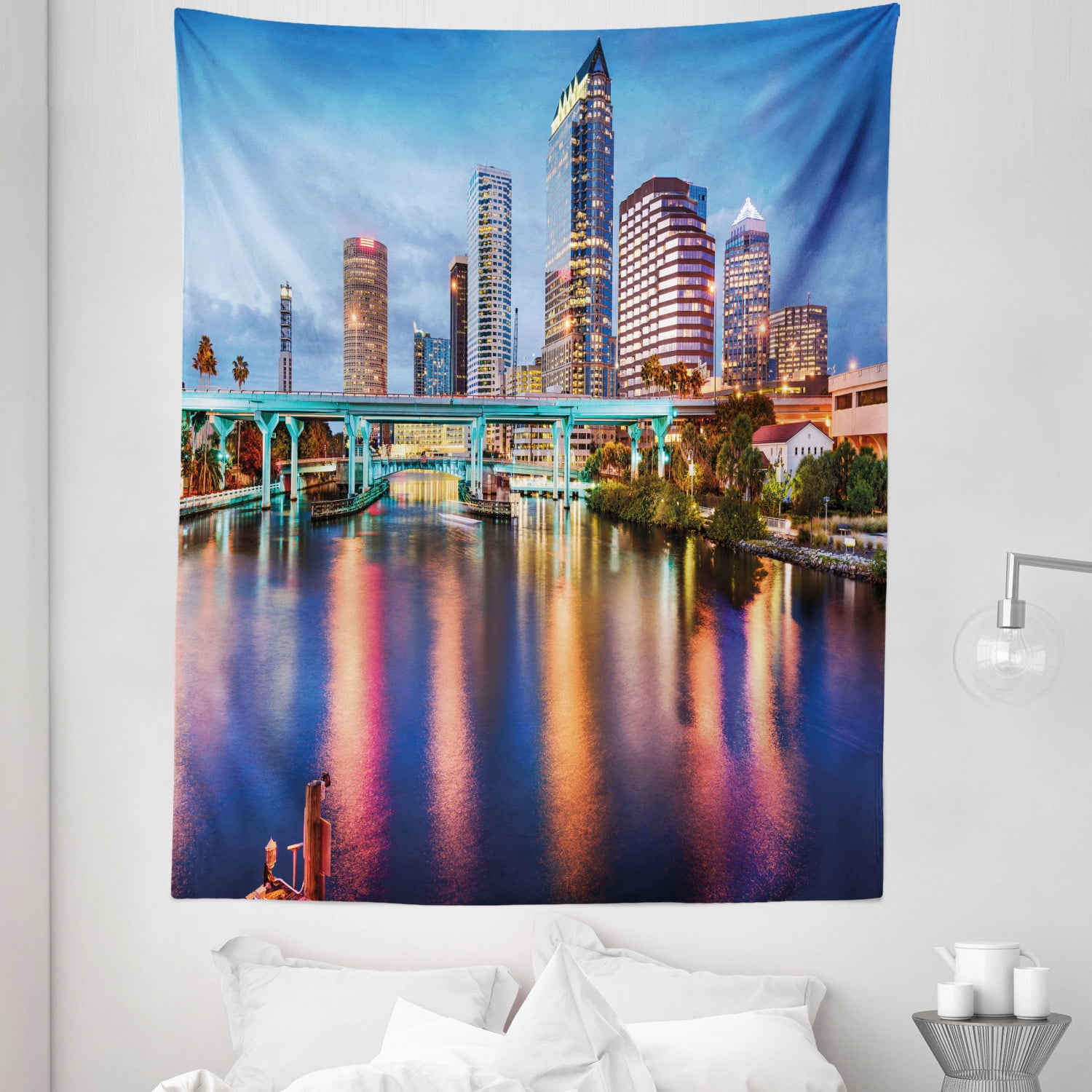 City Tapestry, Hillsborough River Tampa Florida USA Downtown Idyllic ...