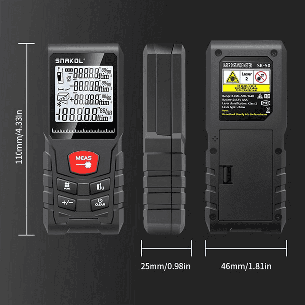 Regla Electrónica con Múltiples Modos de Medición, Telémetro Portátil ...