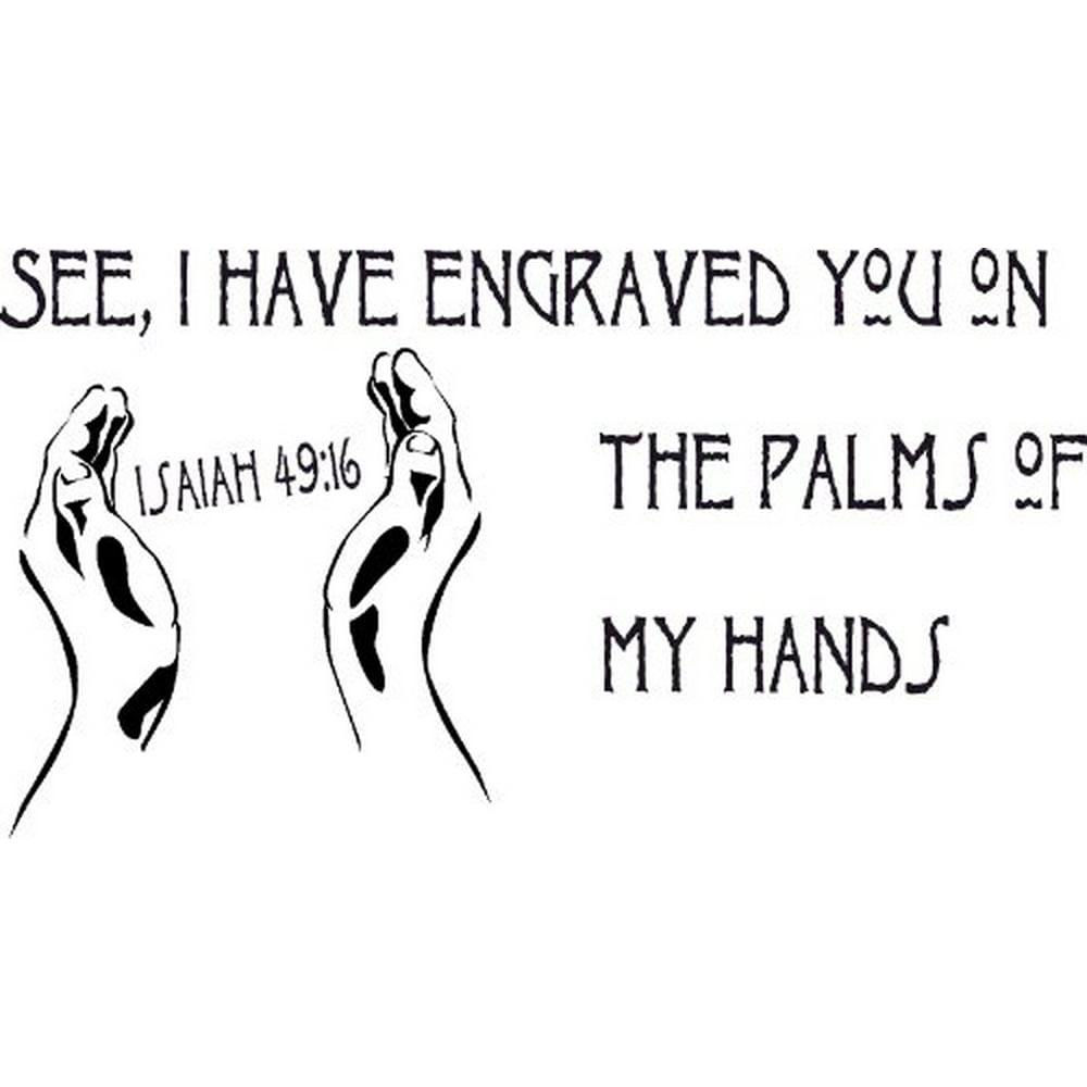 Isaiah 49:16, Bible Verse Vinyl Wall Decal by Scripture Wall Art, 11 ...