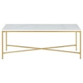 Evelyn&Zoe Henley 48" Wide Rectangular Coffee Table with Faux Marble ...