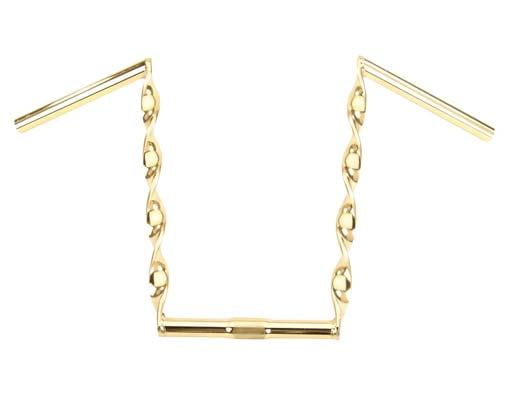 Flat Twisted Handlebar 15" 25.4mm Gold. Bike handle bar, bicycle handle ...