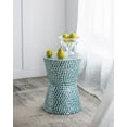 CC Home Furnishings Tapered Round Capiz Shell Inlay Accent Stool - 19. ...