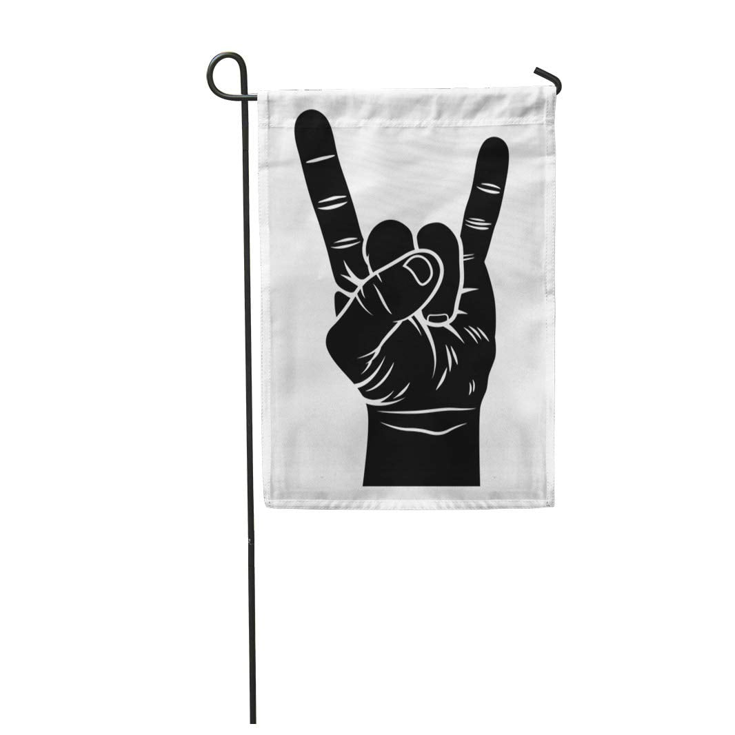 KDAGR Devil Rock and Roll Hand Sign of The Horns Garden Flag Decorative ...