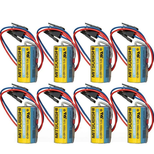 8Pack A6BAT PLC Lithium Battery 3.6V for Mitsubishi Servo A6bat ER17330V FANUC CNC System ...