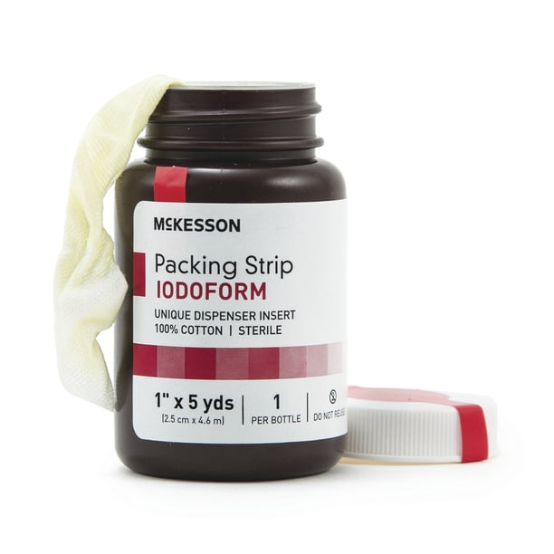McKesson Wound Packing Strip Cotton Iodoform 1 Inch X 5 Yard Sterile ...
