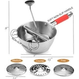 Food Mill Stainless Steel - 3 food grinder Discs - Potato ricer for ...