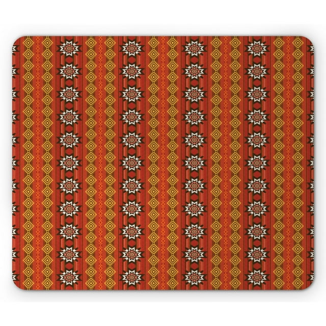 Orange Mouse Pad, Indigenous Cultural Motif Pattern Traditional Borders ...