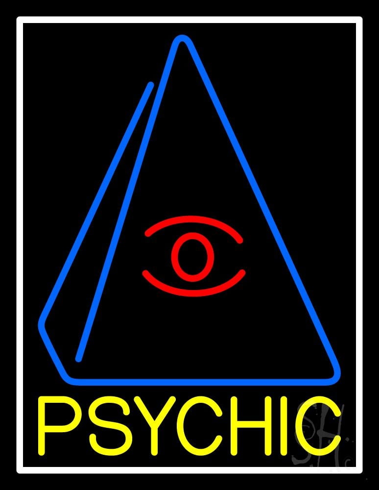 Yellow Psychic Eye Pyramid LED Neon Sign 31" Tall x 24" Wide - inches ...