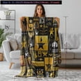 Hamilton Musical Fan Soft Flannel Blanket, Classic Quotes & Silhouettes ...