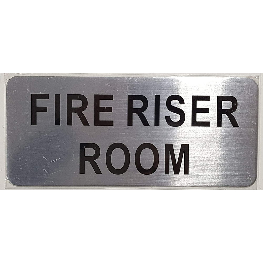 FIRE RISER ROOM SIGN (BRUSH ALUMINIUM, 3.5X8 )-The Mont argent line ...