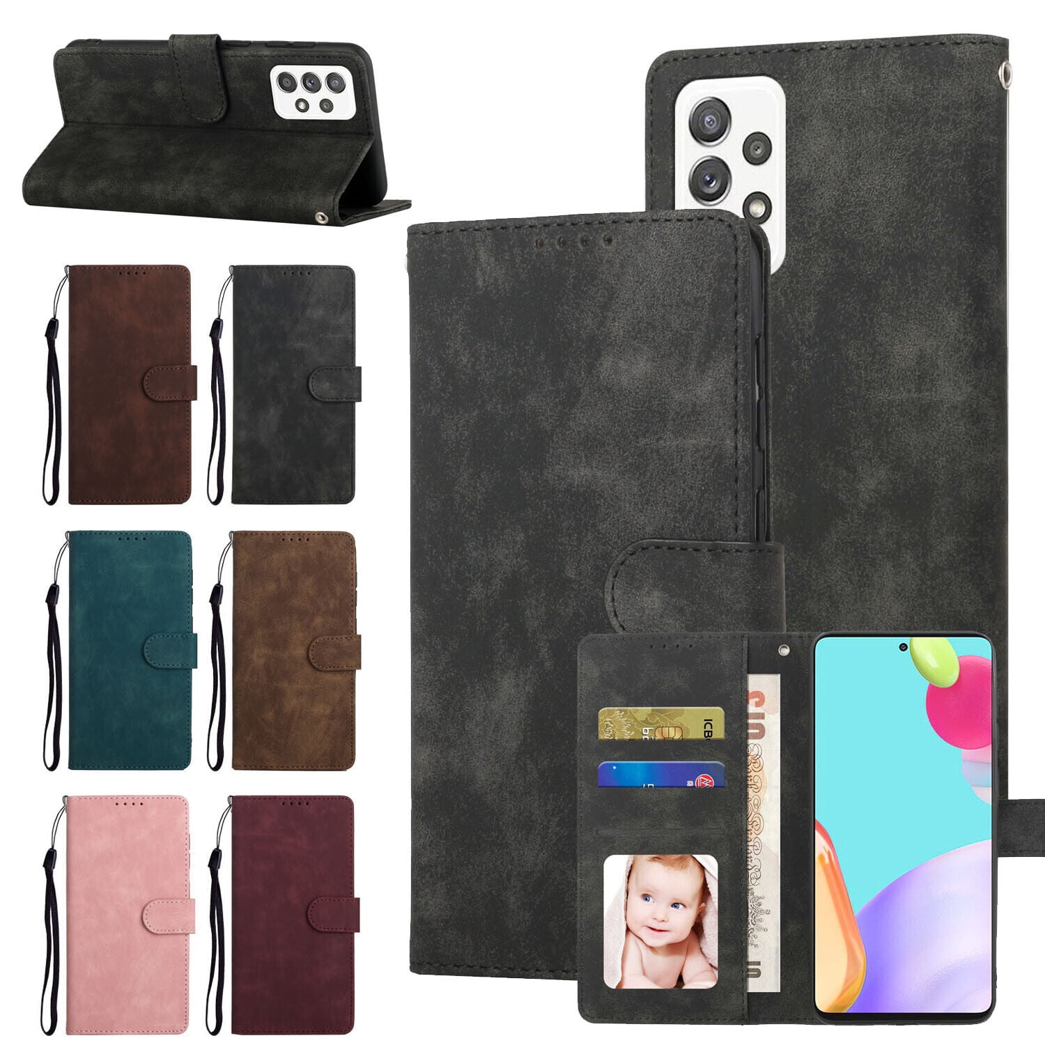 Case For Samsung Galaxy A32 5G Cover with Card Slot Shockproof Luxury ...