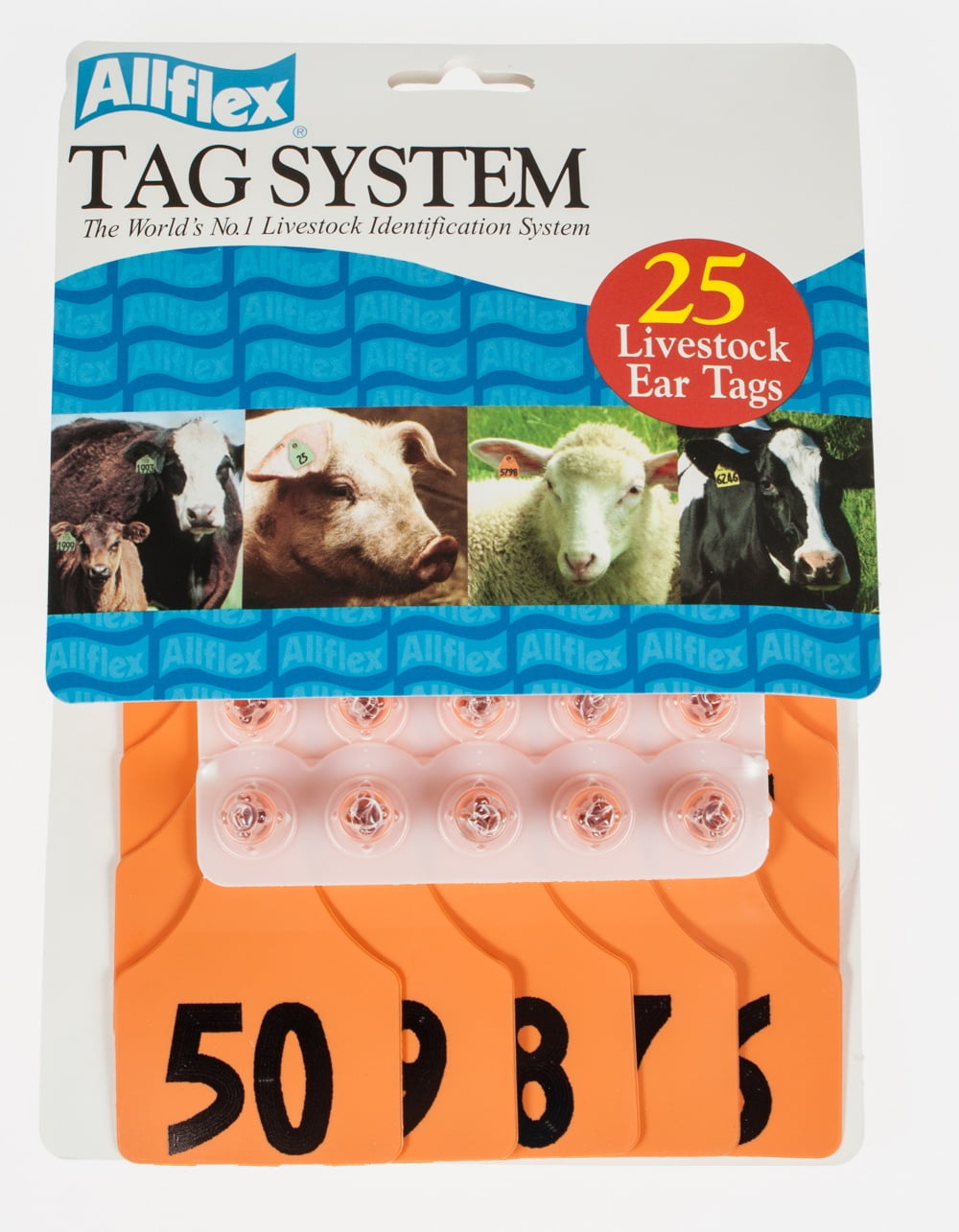 Allflex Global Ear Tag, 3" x 2.25", Large, Orange, [26 - 50] - Walmart.com