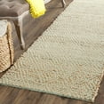 SAFAVIEH Natural Fiber Braxton Braided Jute Area Rug, Natural/Green, 3 ...