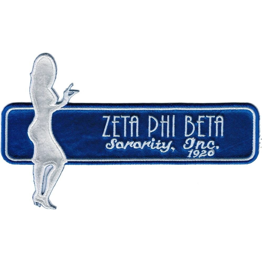 Zeta Phi Beta Hand Sign Retro Satin Tackle Twill Iron On Patch Royal Blue 7