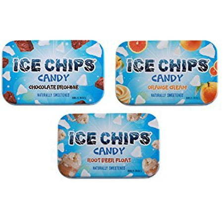 ICE CHIPS Xylitol Candy 3 Pack Assortment (Chocolate Brownie, Orange ...