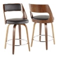Miekor Furniture Mid-Century Modern Counter Stool with Swivel in Walnut ...