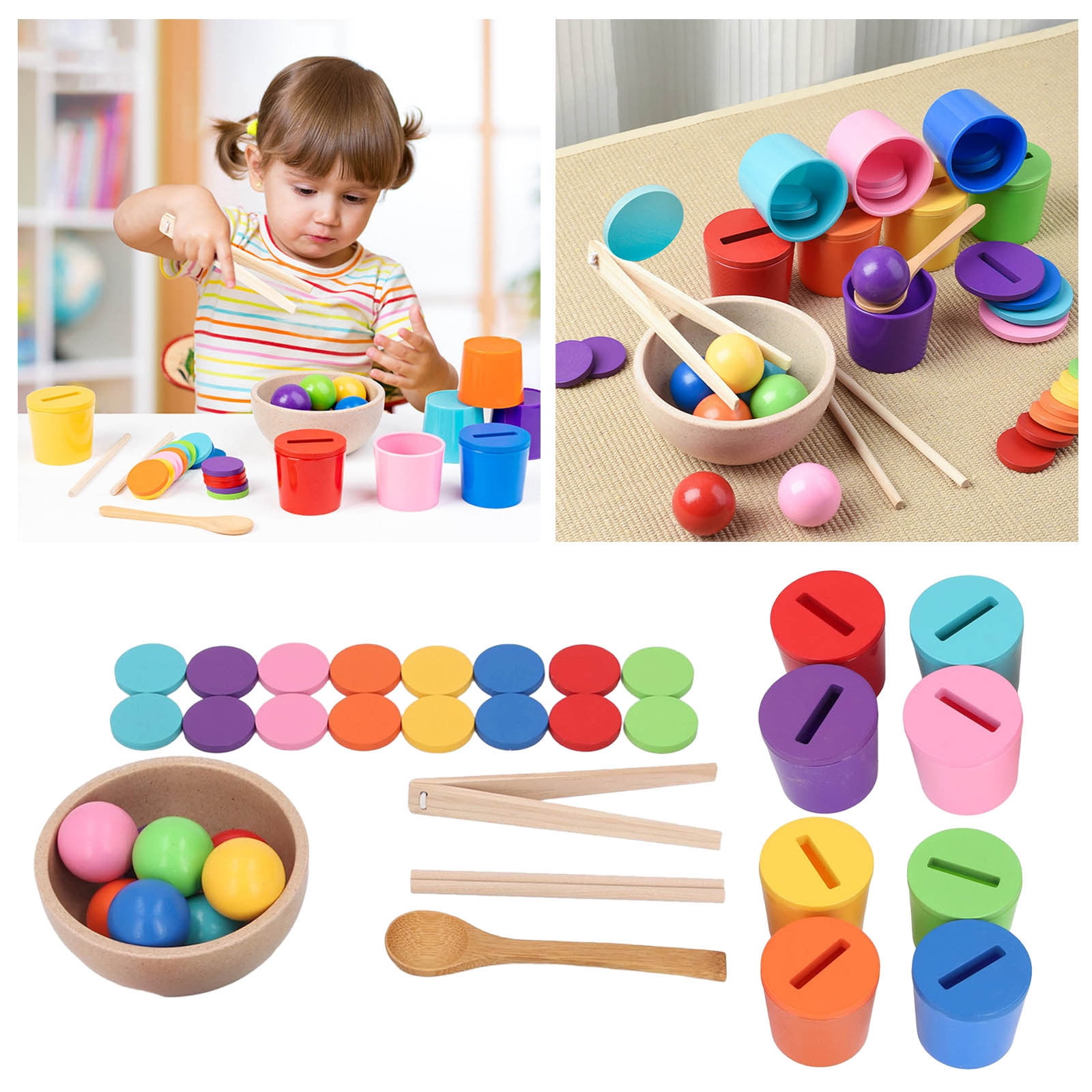 Click here for Vivavault Early Education Toy Wooden Color Sorting... prices