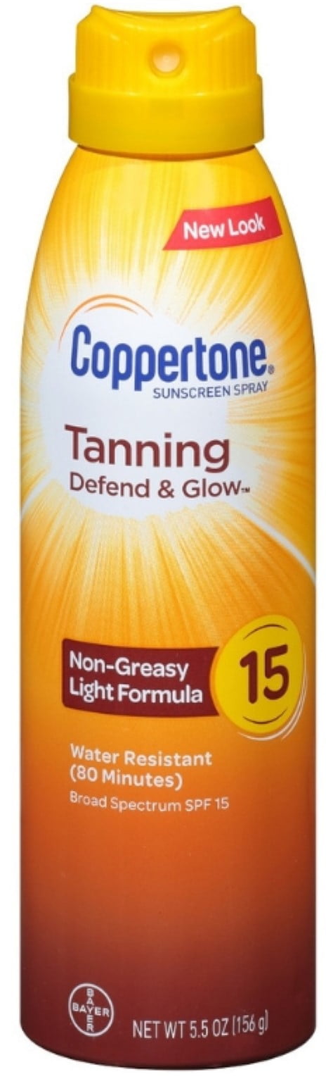Coppertone Tanning Dry Oil C-Spray, SPF 15 Sunscreen, 5.5oz (Pack of 2 ...