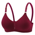 Abtuhar Women Solid Color Ribbed Texture Back Closure Everyday Bras ...