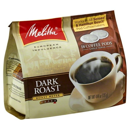Melitta Dark Roast Coffee Pods for Senseo & Hamilton Beach Pod Brewers ...
