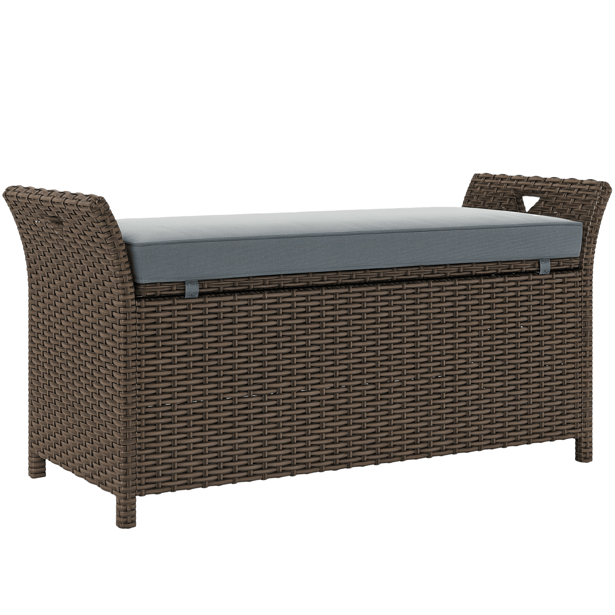 Click here for Outsunny 2-In-1 Patio Wicker Storage Bench With 27... prices