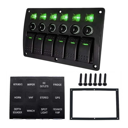 mmirethe Car Switch Panel 6 Gang Replacement Antiflaming IP66 ...