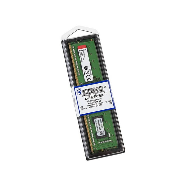 Memoria DIMM Kingston DDR4, PC4-21300 2666MHz CL19, 4 GB. Kingston KCP426NS6/4 | Walmart en línea