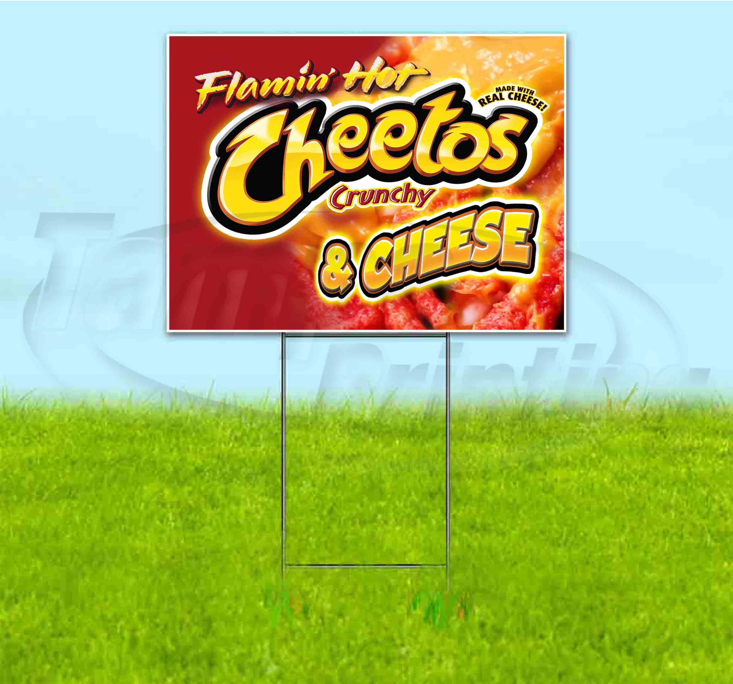 Hot Cheetos And Cheese (18" x 24") Yard Sign, Includes Metal Step Stake ...