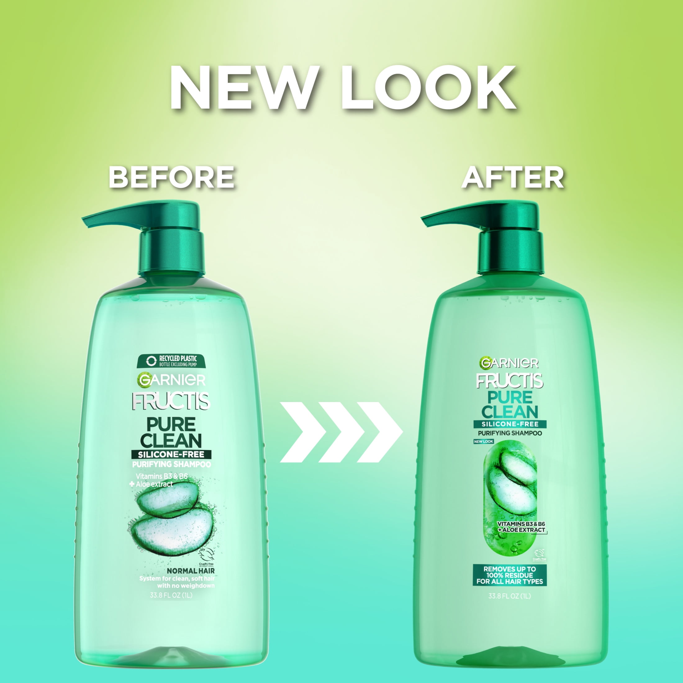Garnier Fructis Pure Clean Purifying Shampoo for All Hair Types, 33.8 ...