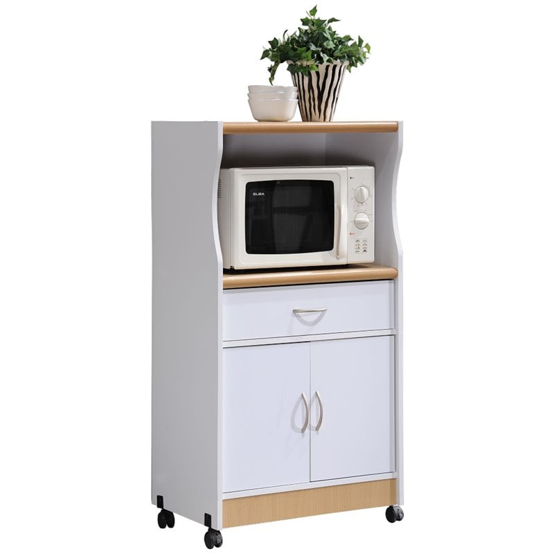 Click here for Pemberly Row Microwave Kitchen Cart In White prices