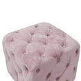 Velvet Upholstered Ottoman,Exquisite Small End Table, Soft Foot Stool ...