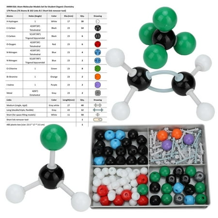 Atom Link Model,179 Pcs Molecular Organic Inorganic Structure Kit Atom ...