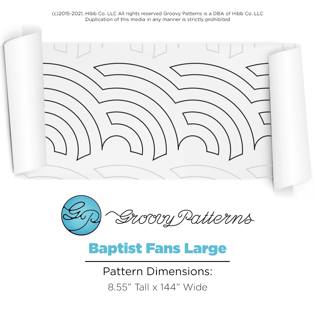 Groovy Patterns Longarm Quilting Pantograph - Large Baptist Fans Design ...