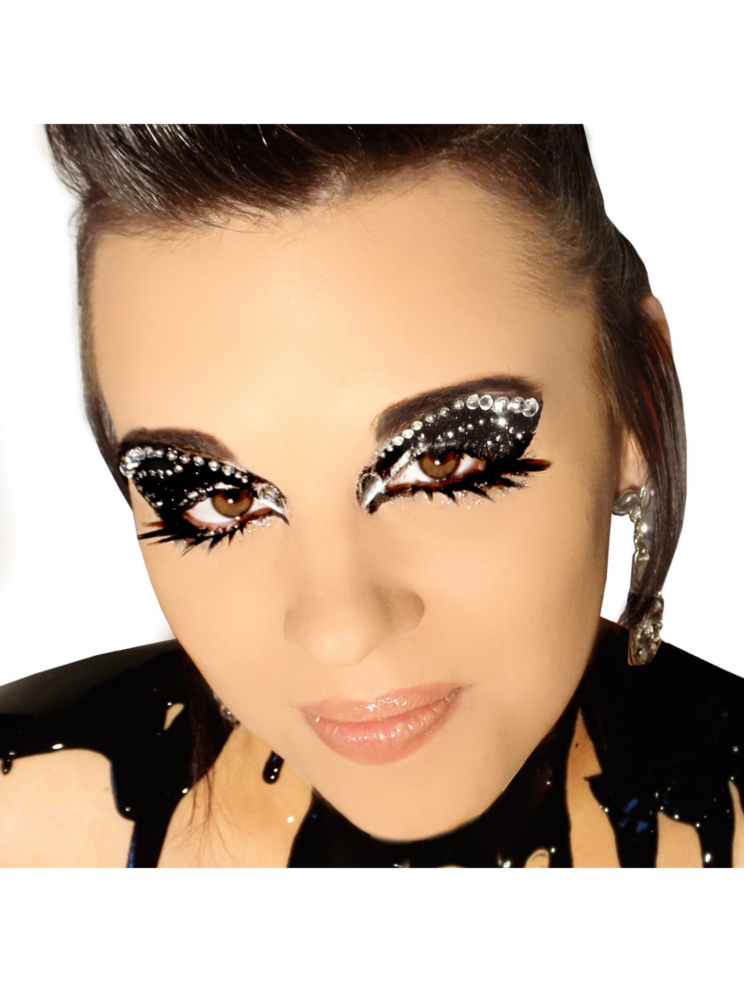 Midnight Glitter Eyes Fake Eyelashes Professional Make Up Rhinestone ...
