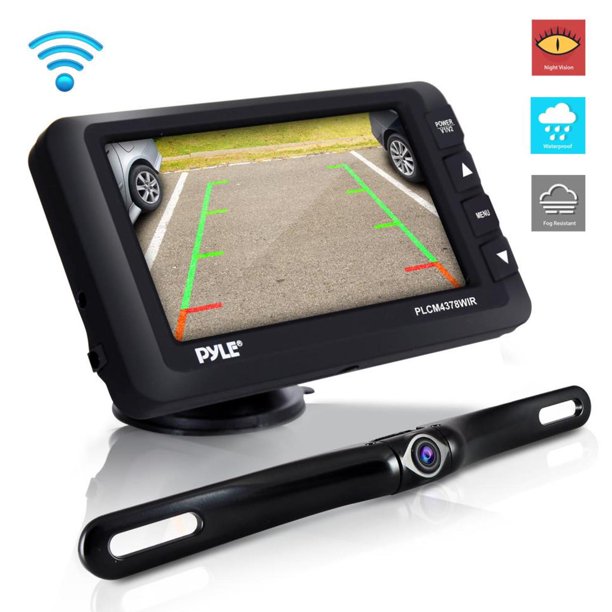 Pyle Wireless Rear View Backup Camera and Monitor Kit - Vehicle Parking ...