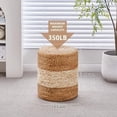 2Pcs Pouf Ottomans, Natural Seagrass Foot Stool, Hand Weaving Round ...