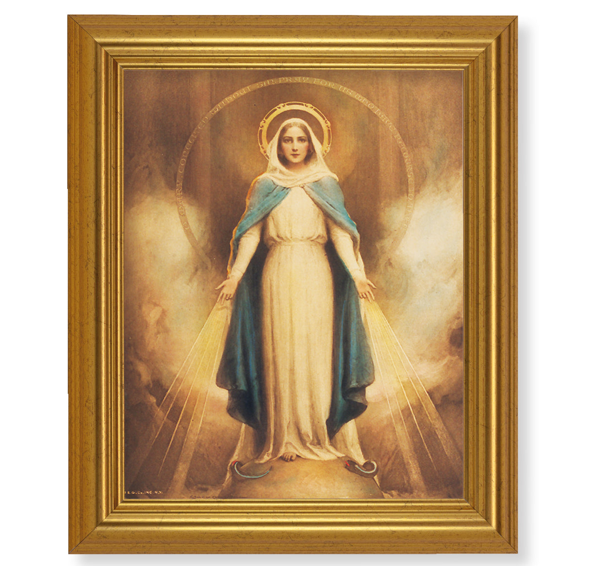 Miraculous Mary Picture Framed Wall Art Decor, Large, Antique Gold-Leaf ...