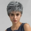 Lakihair Pixie Cut Synthetic Natural Short Grey Wigs for Women with ...