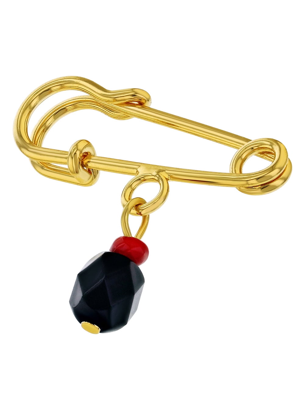 Gold Plated Simulated Azabache Simple Protection Amulet Pin Brooch for ...