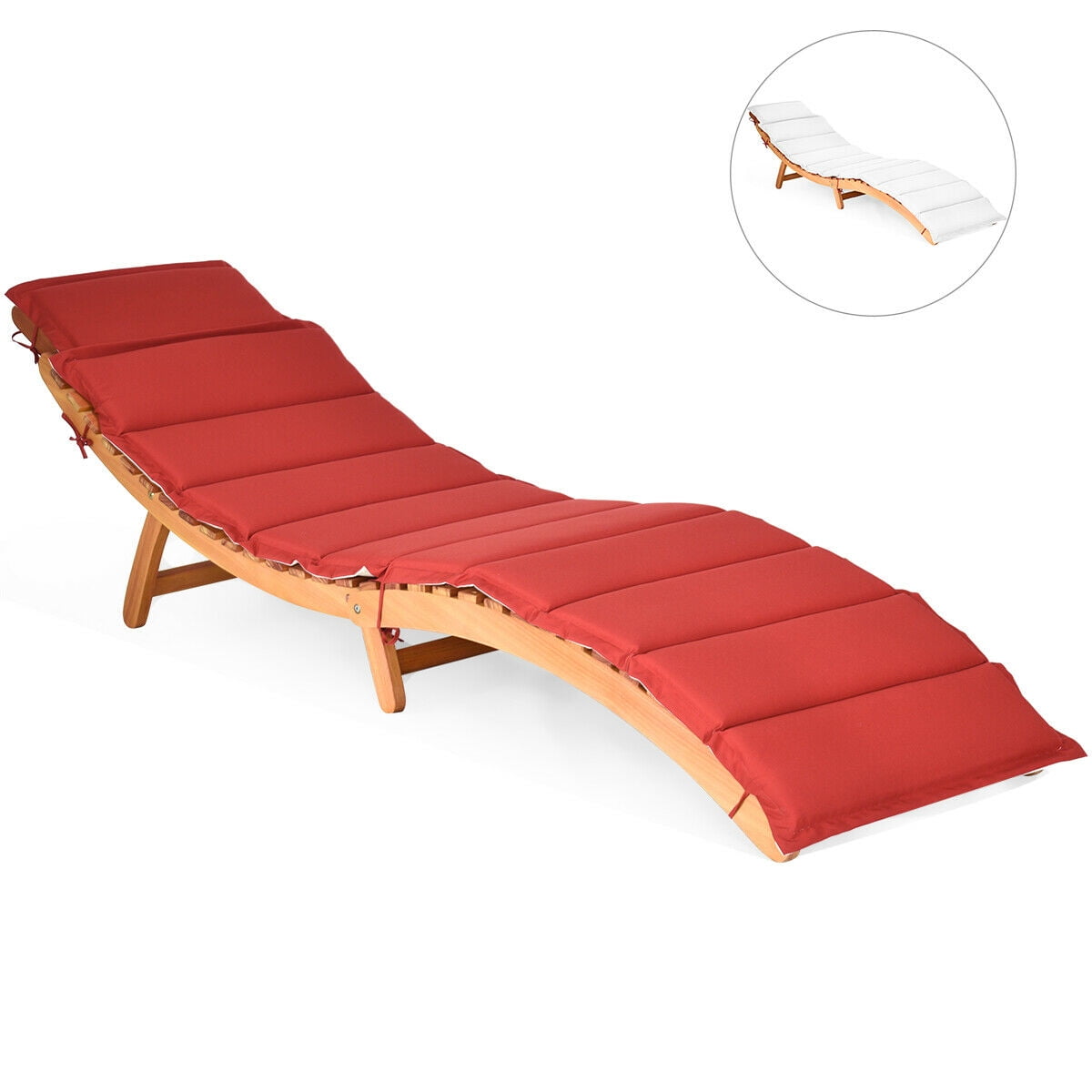 Click here for Gymax Outdoor Folding Chaise Eucalyptus Lounge Cha... prices