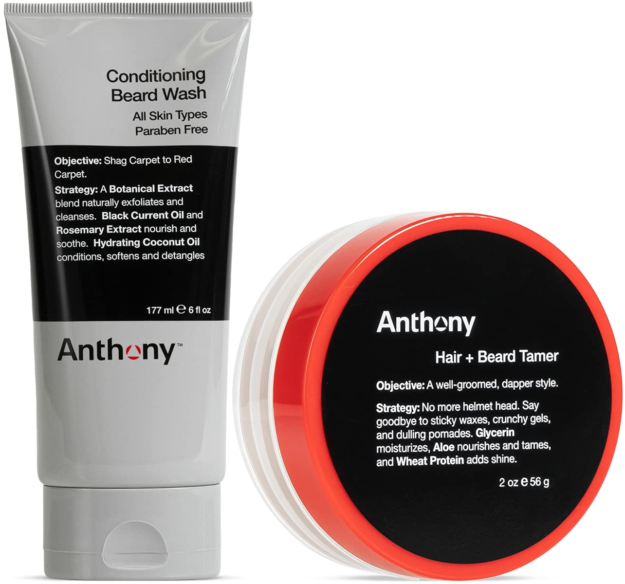 Anthony Conditioning Beard Wash, 6 Fl Oz, and Anthony Hair and Beard ...