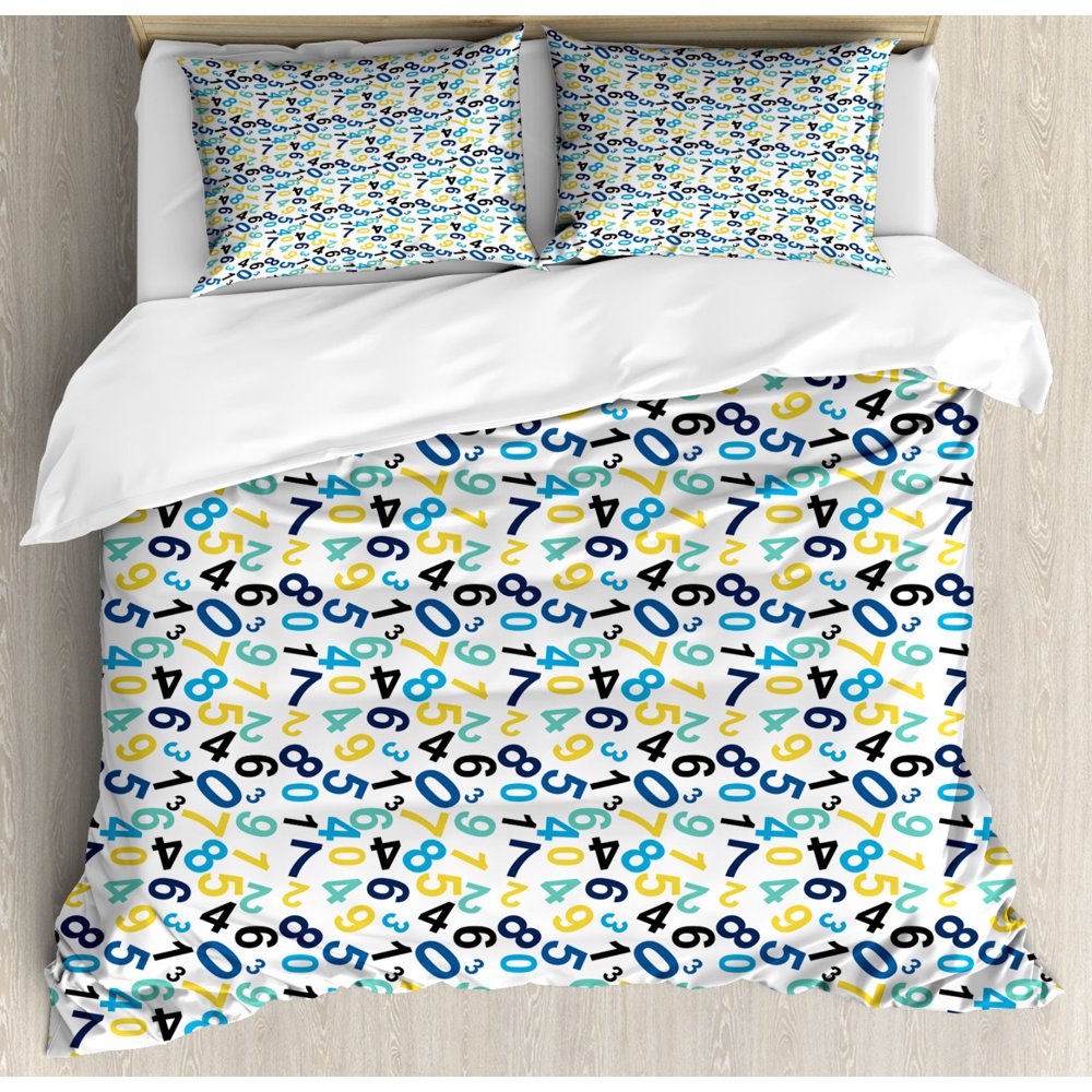 Numbers Duvet Cover Set, Math Themed Numbers Pattern Algebra School ...
